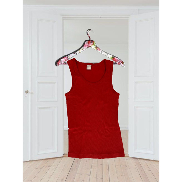 Tops | Red Ribbed Tank Top For Womens Xl | Poshmark